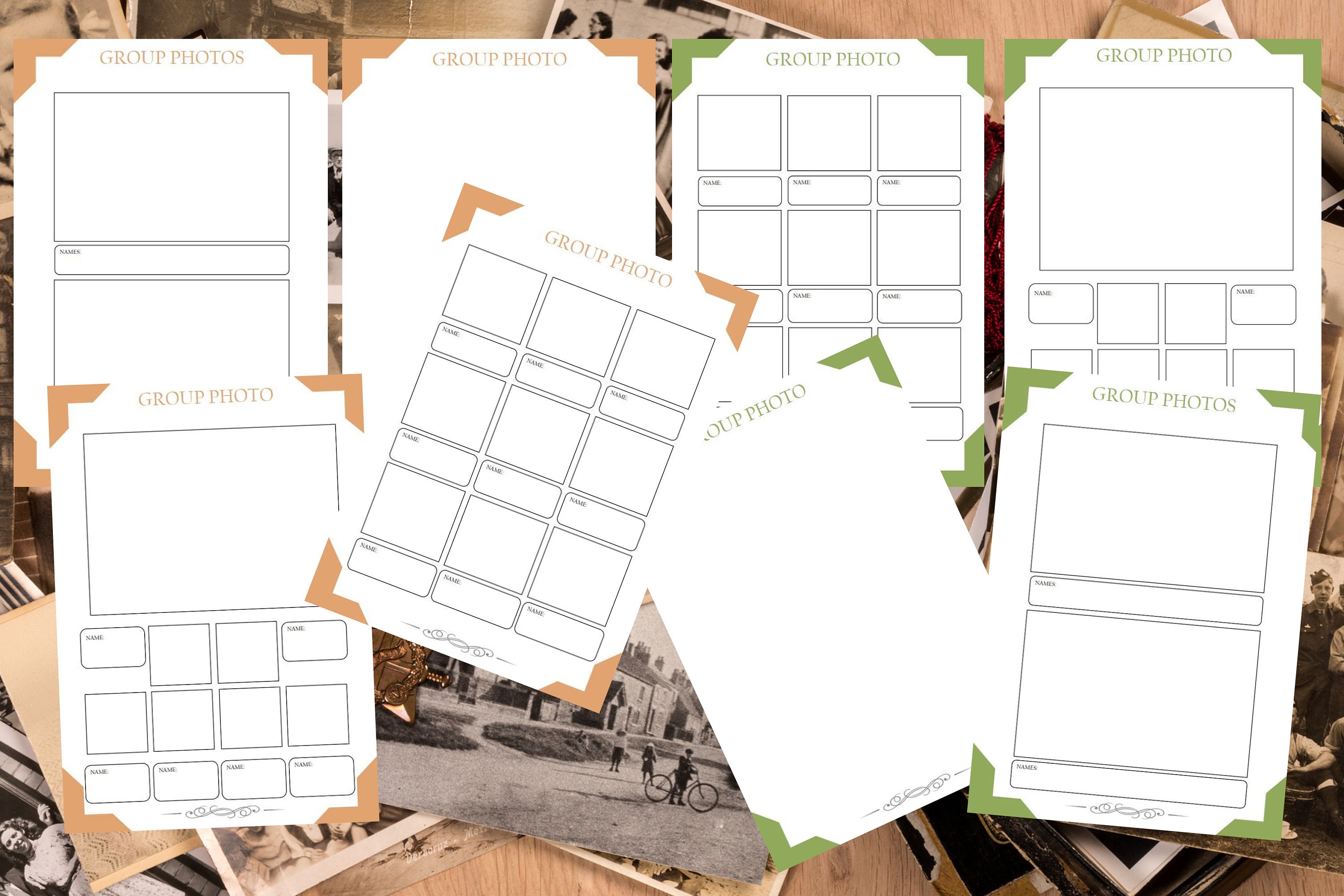 Group Photo Sheet Page Pack - Printable (digital Download) Family ...