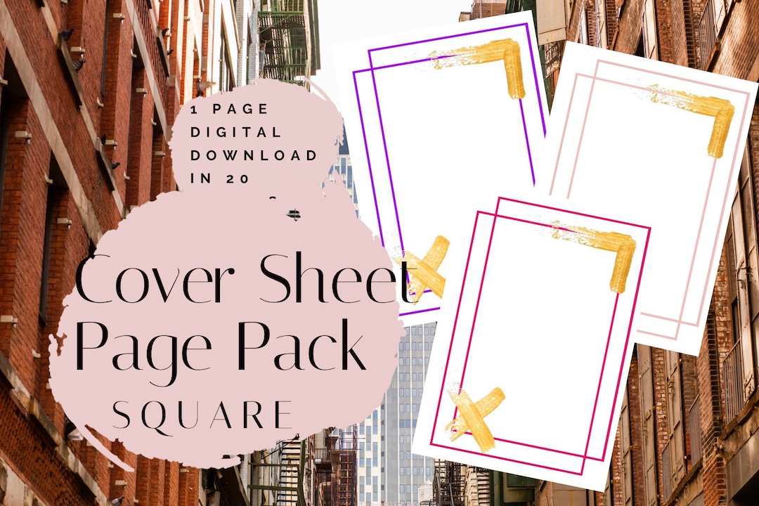 Cover Sheet (square) Page Pack - Printable (digital Download) Family ...