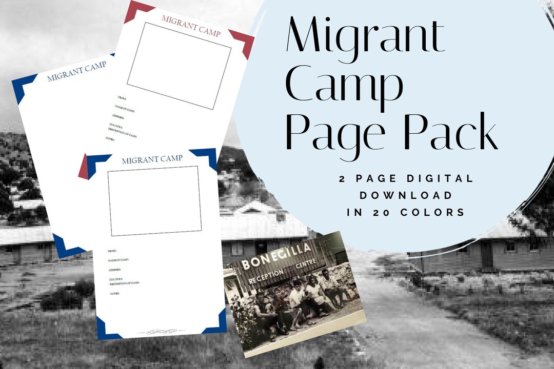 Migrant Camp Page Pack - Printable (digital Download) Family History ...