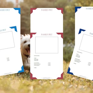 Family Pet Page Pack - Printable (digital Download) Family History ...