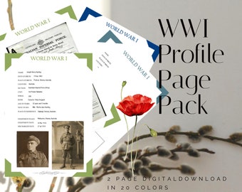 Military Unit Page Pack Printable digital Download Family History Pages ...