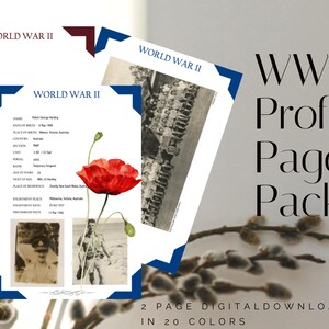 WWII Profile Page Pack - Printable (digital Download) Family History ...