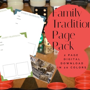 Family Traditions Page Pack - Printable (digital Download) Family ...