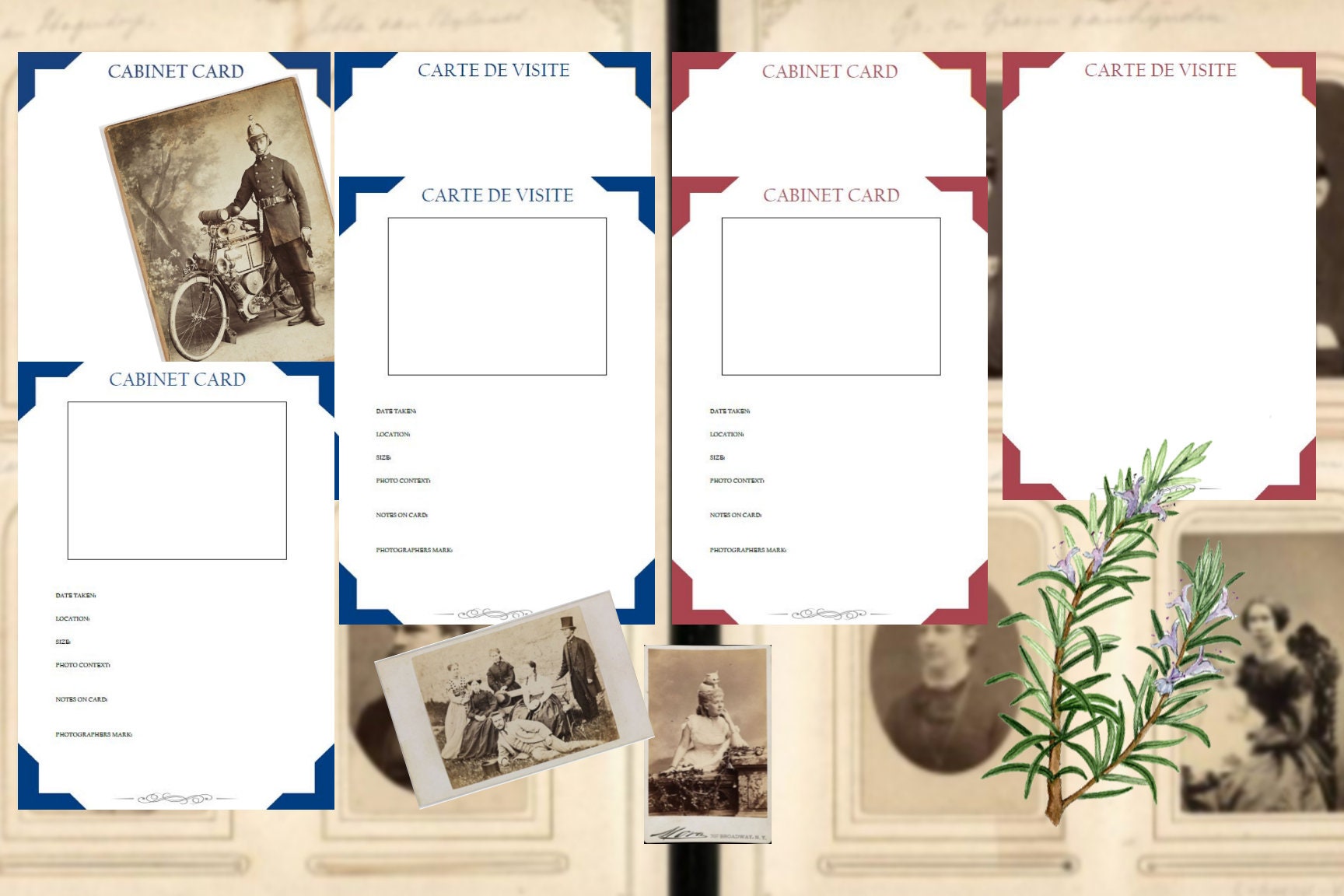 LOCKED TREE— Cabinet Cards and Carte de Visite Page Pack - Printable ...