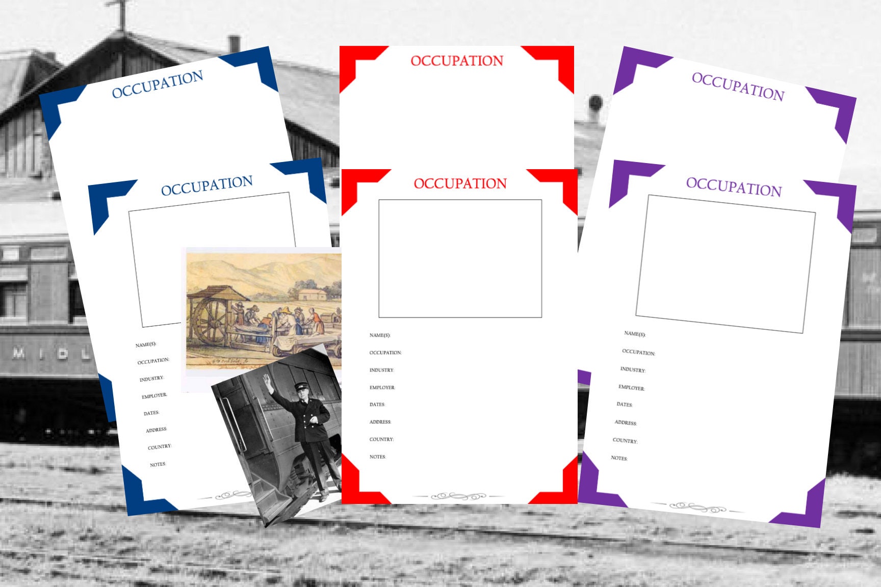 Occupation Page Pack - Printable (digital Download) Family History ...