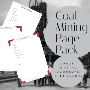 Coal Mining Page Pack - Printable (digital Download) Family History ...