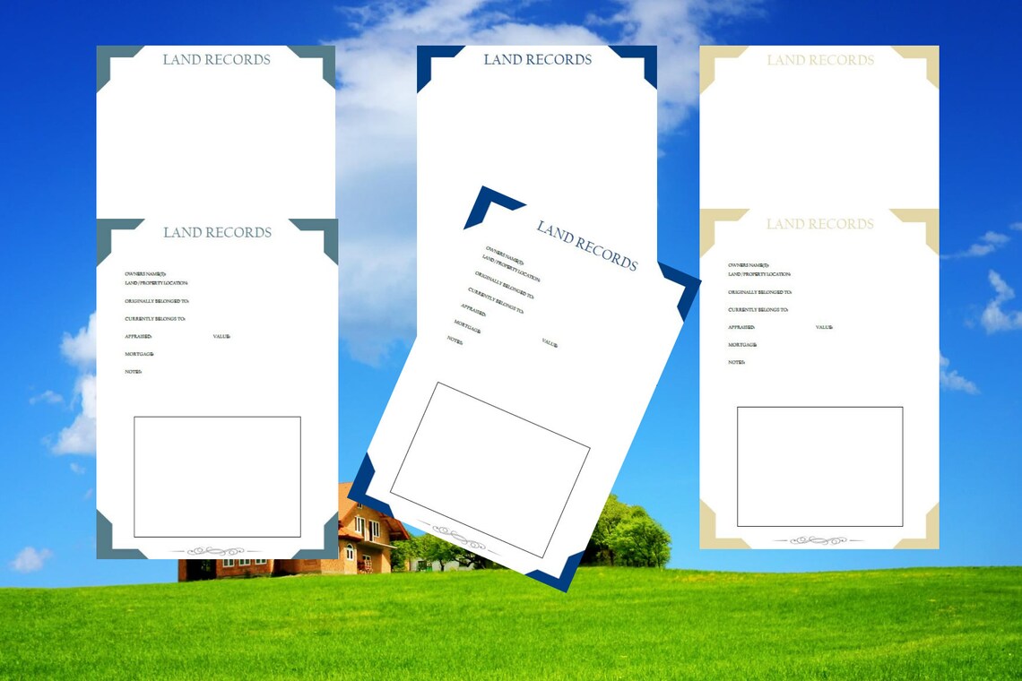 Land Records Page Pack - Printable (digital Download) Family History ...