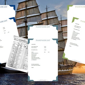 Passenger List Page Pack - Printable (digital Download) Family History ...