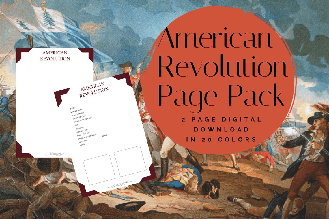 American Revolution Page Pack - Printable (digital Download) Family ...