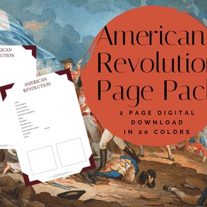 American Revolution Page Pack - Printable (digital Download) Family ...