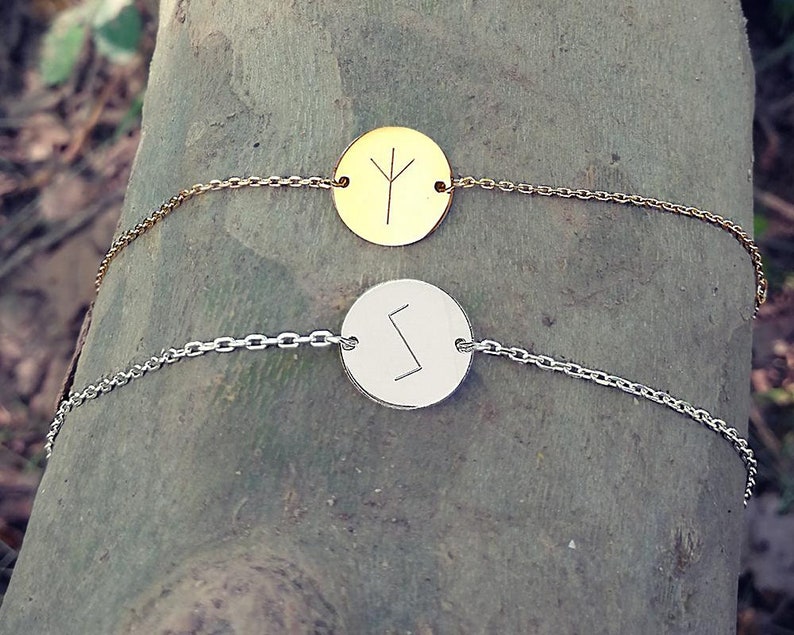 Personalized Viking Rune Bracelet, 18K Gold Plated – Futhark Alphabet ...