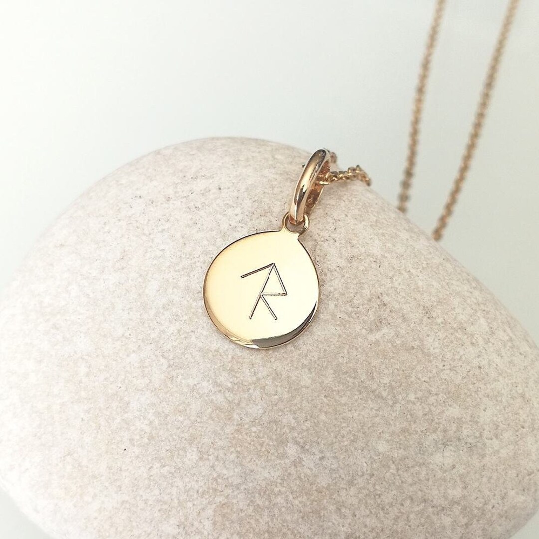 Pendant With Personalized Viking Rune Engraving Gold Plated Futhark ...