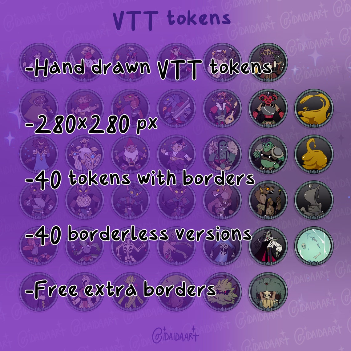 VTT Dnd MINIS, Dungeons and Dragons TOKENS, Digital Ttrpg Miniatures ...