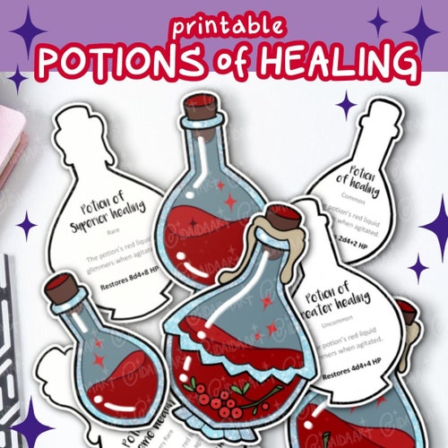 Dnd PRINTABLE POTIONS Dungeons and Dragons Dnd Handout Dnd - Etsy