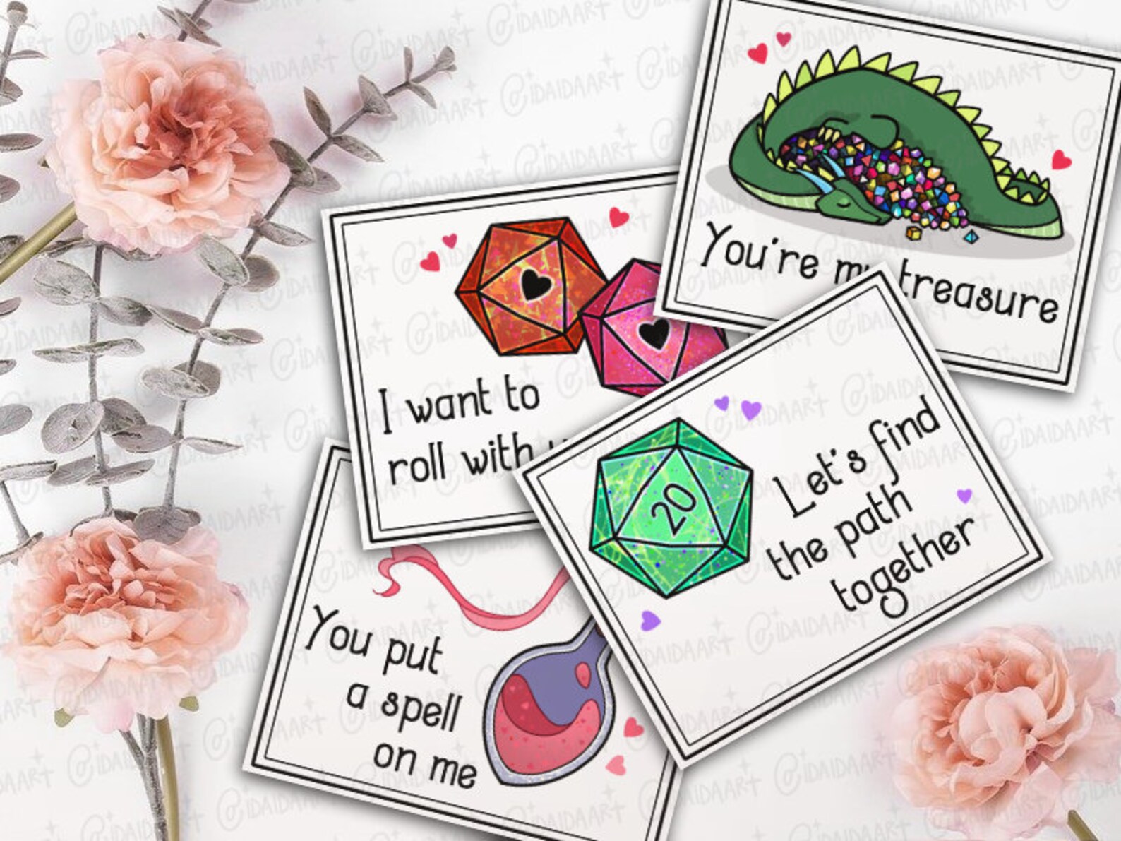 Printable DND Valentines Cards, TTRPG Love Cards, Valentine Gift Ideas ...