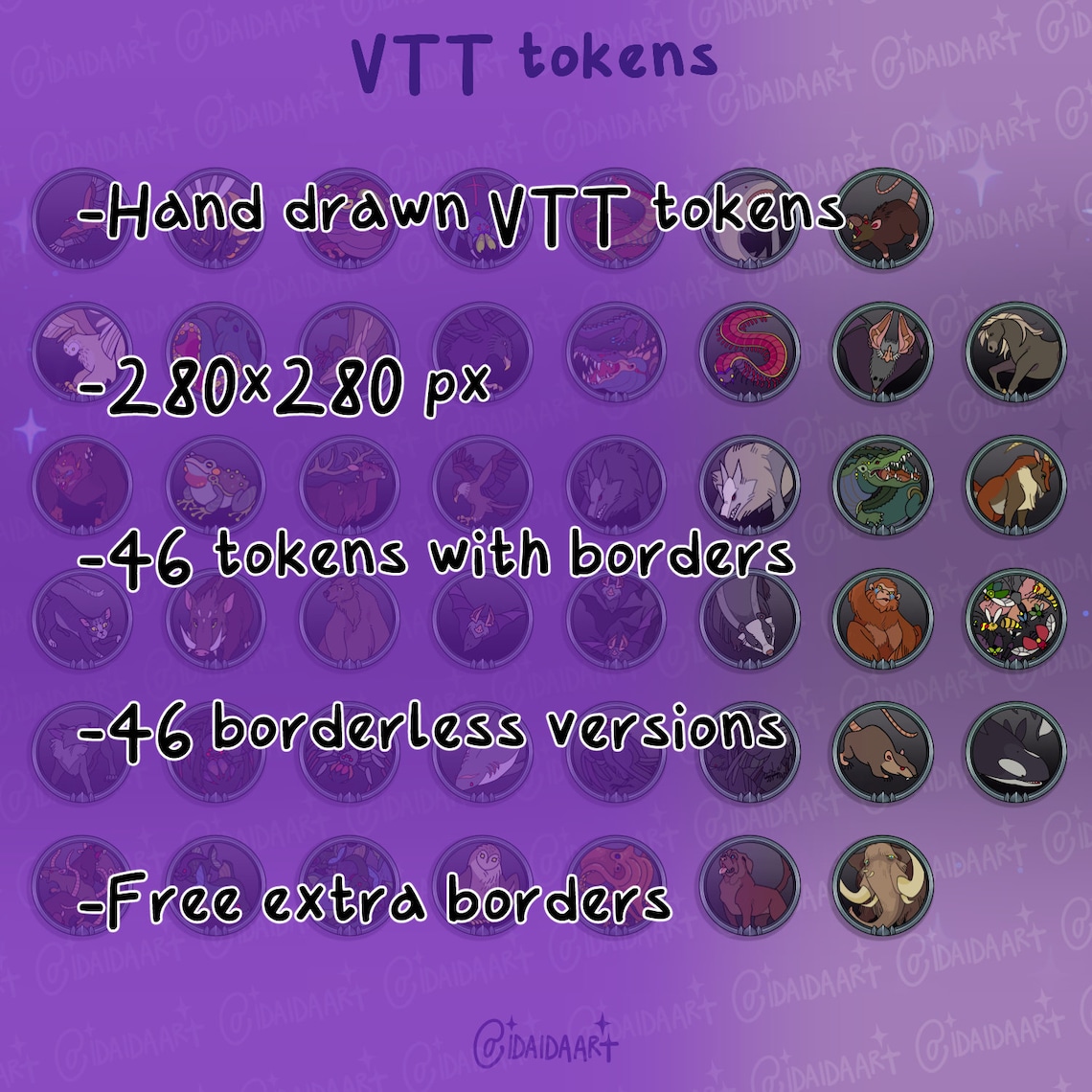 VTT BEAST TOKENS, Dungeons and Dragons Minis, Digital Ttrpg Miniatures ...