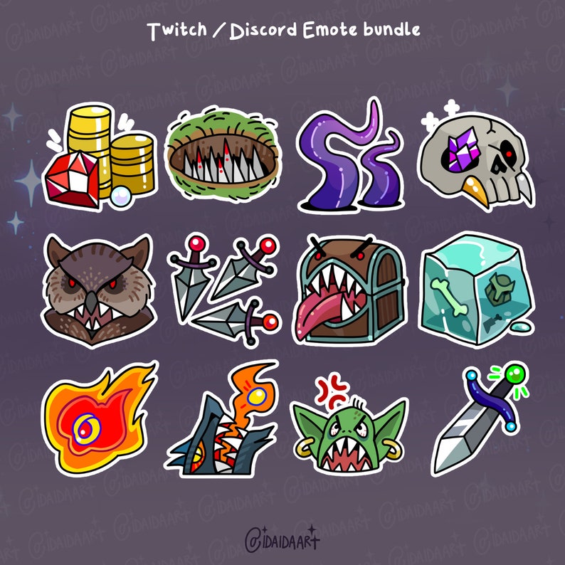 Dnd Twitch EMOTES Bundle, D&D Discord Icons, Dungeons and Dragons ...