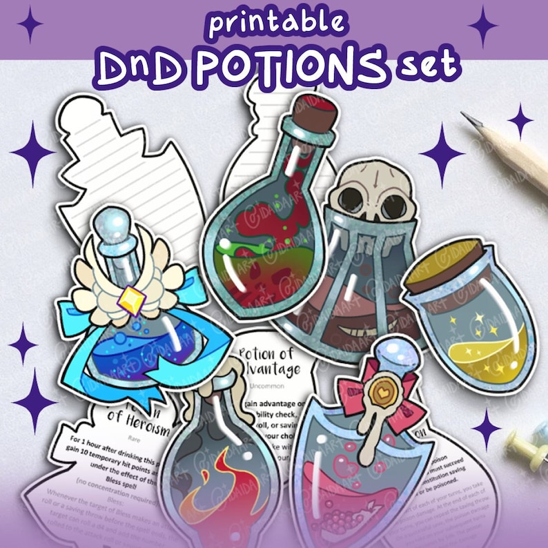 Dnd PRINTABLE POTIONS, Dungeons and Dragons, Dnd Handout, Dnd Printable ...