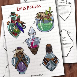 Dnd PRINTABLE POTIONS, Dungeons and Dragons, Printable Props for ...