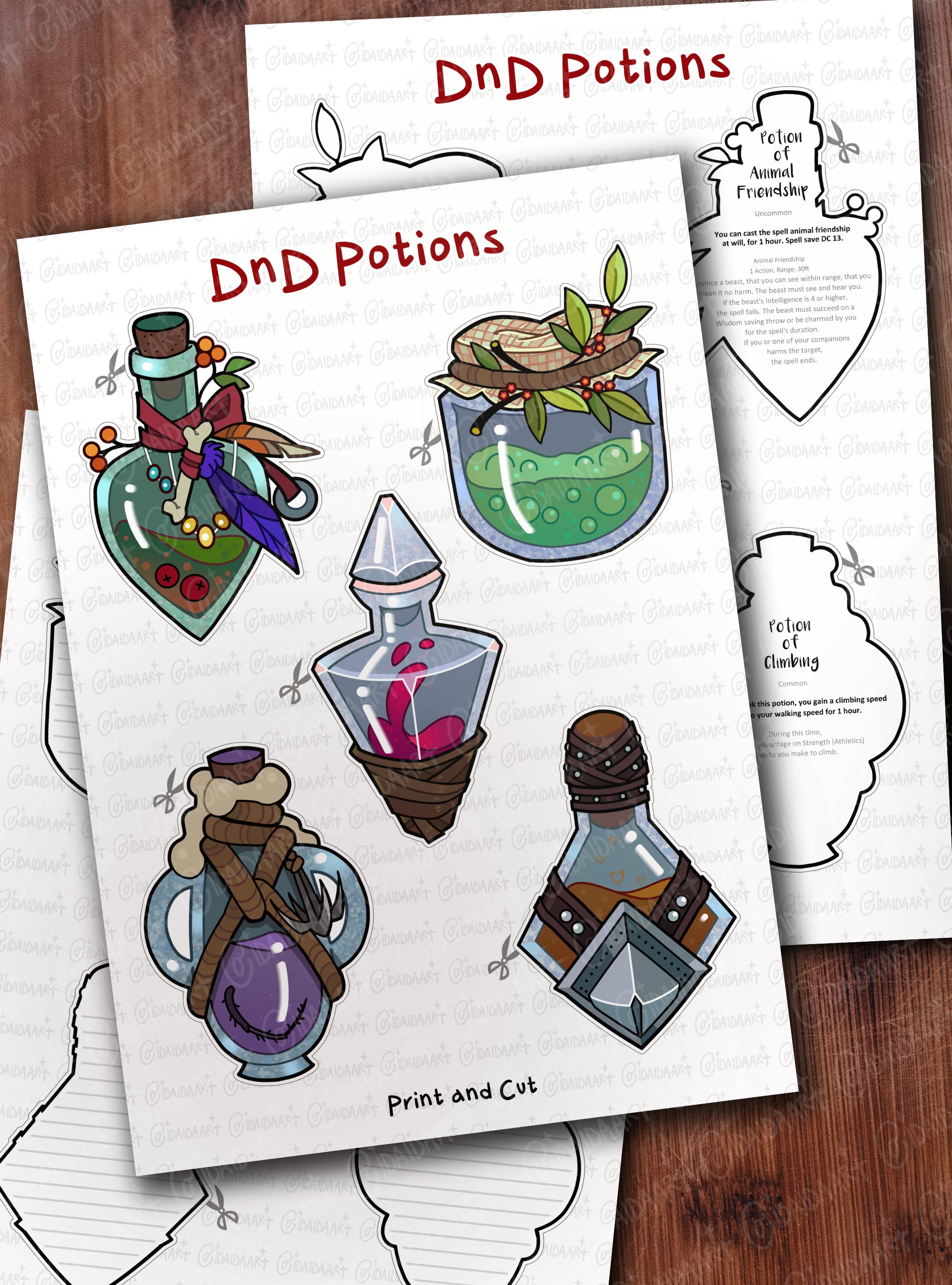Dnd PRINTABLE POTIONS, Dungeons and Dragons, Printable Props for ...