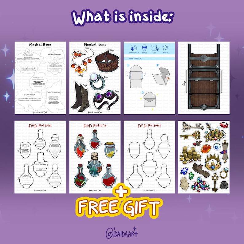 TREASURE CHEST Kit Dnd Printable Dungeons and Dragons Ttrpg - Etsy