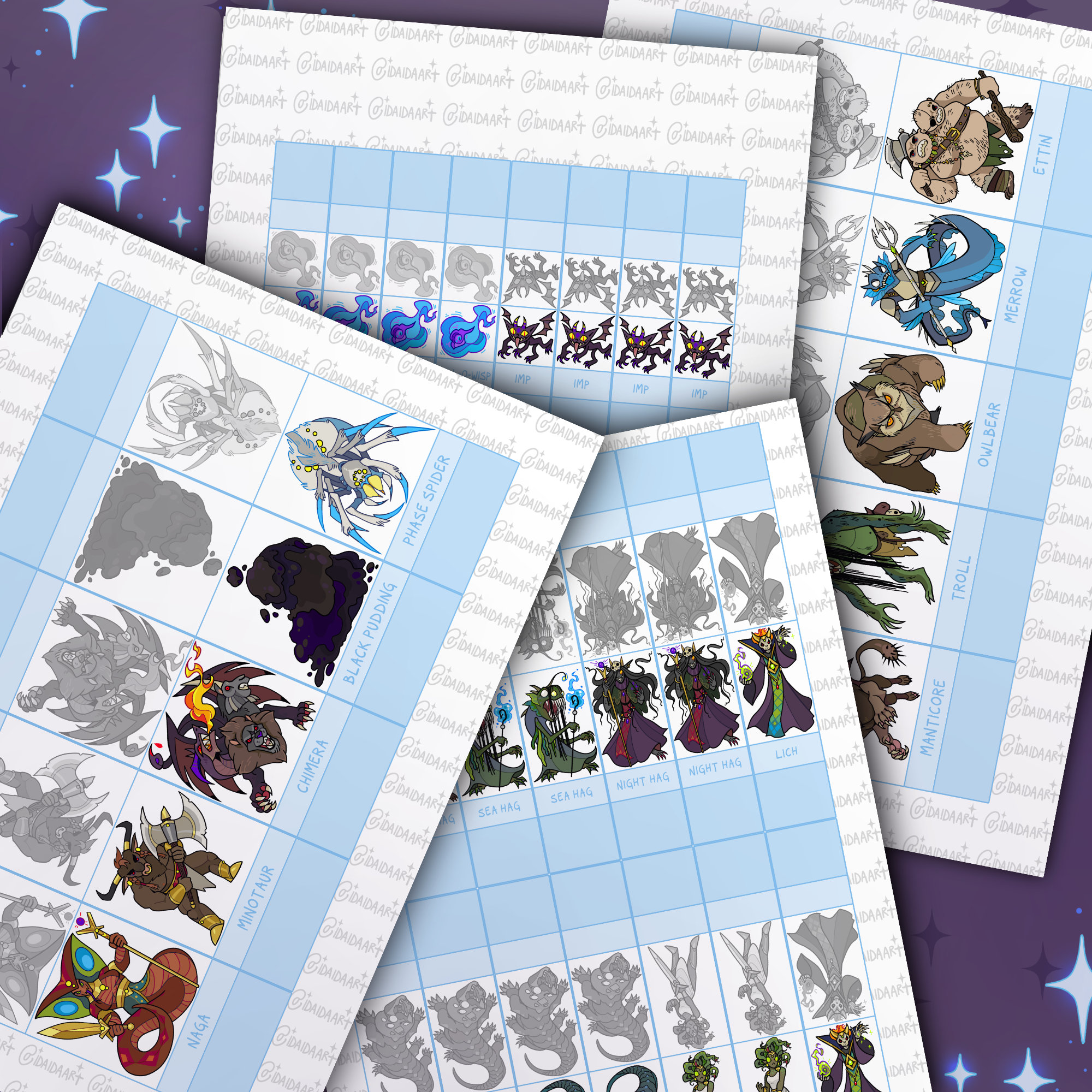 Dnd PRINTABLE MOB MINIATURES, Dnd Minis, Dungeons and Dragons, Ttrpg ...