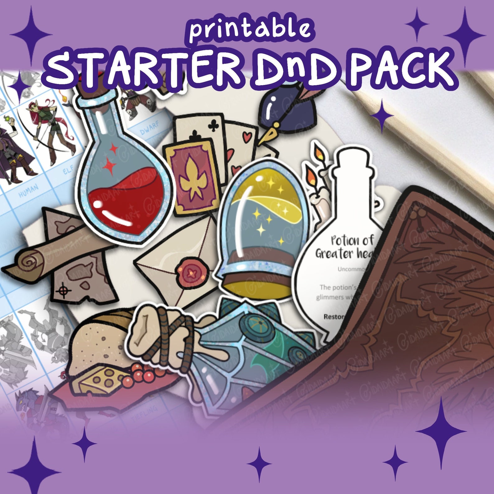 Dnd STARTER PACK, Dnd Printable, Dungeons and Dragons, Visual Aid ...