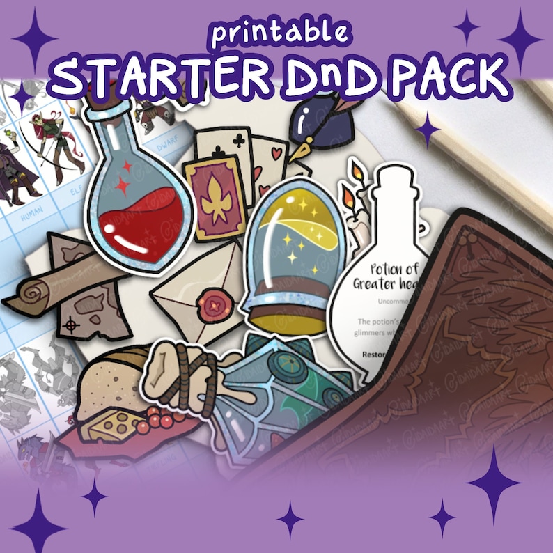 Dnd STARTER PACK, Dnd Printable, Dungeons and Dragons, Visual Aid ...