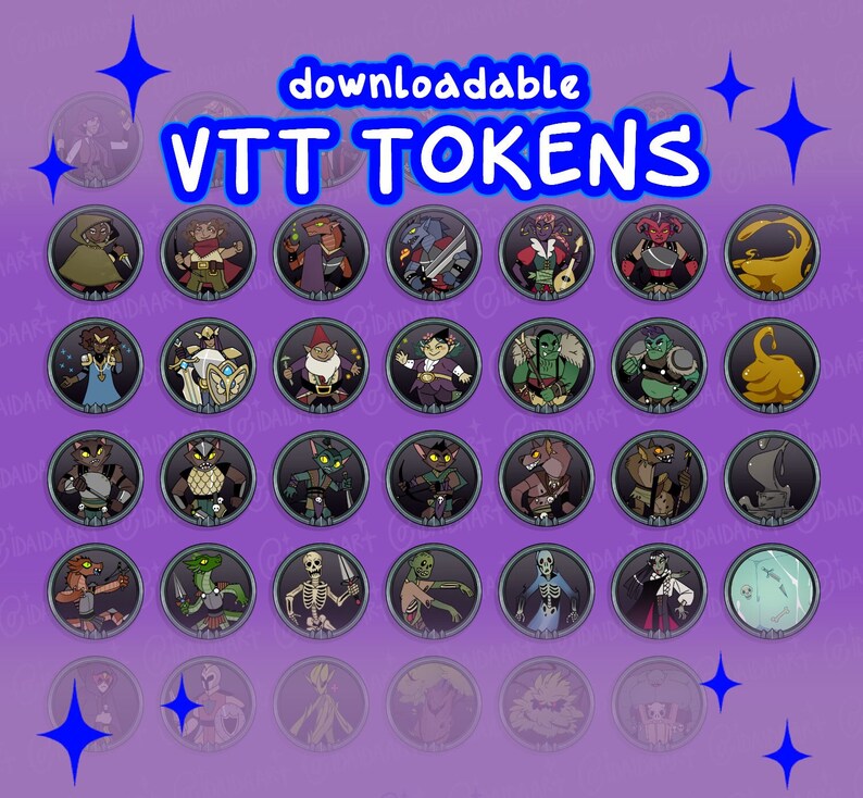 VTT Dnd MINIS Dungeons and Dragons TOKENS Digital Ttrpg - Etsy