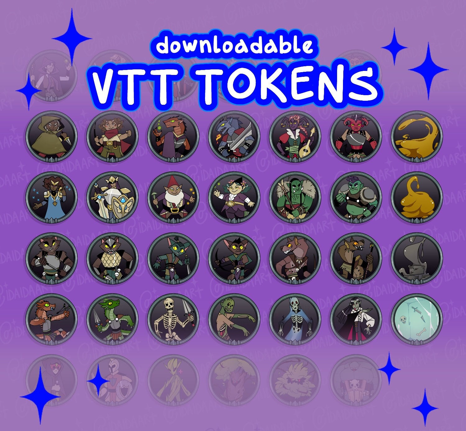 VTT Dnd MINIS Dungeons and Dragons TOKENS Digital Ttrpg - Etsy