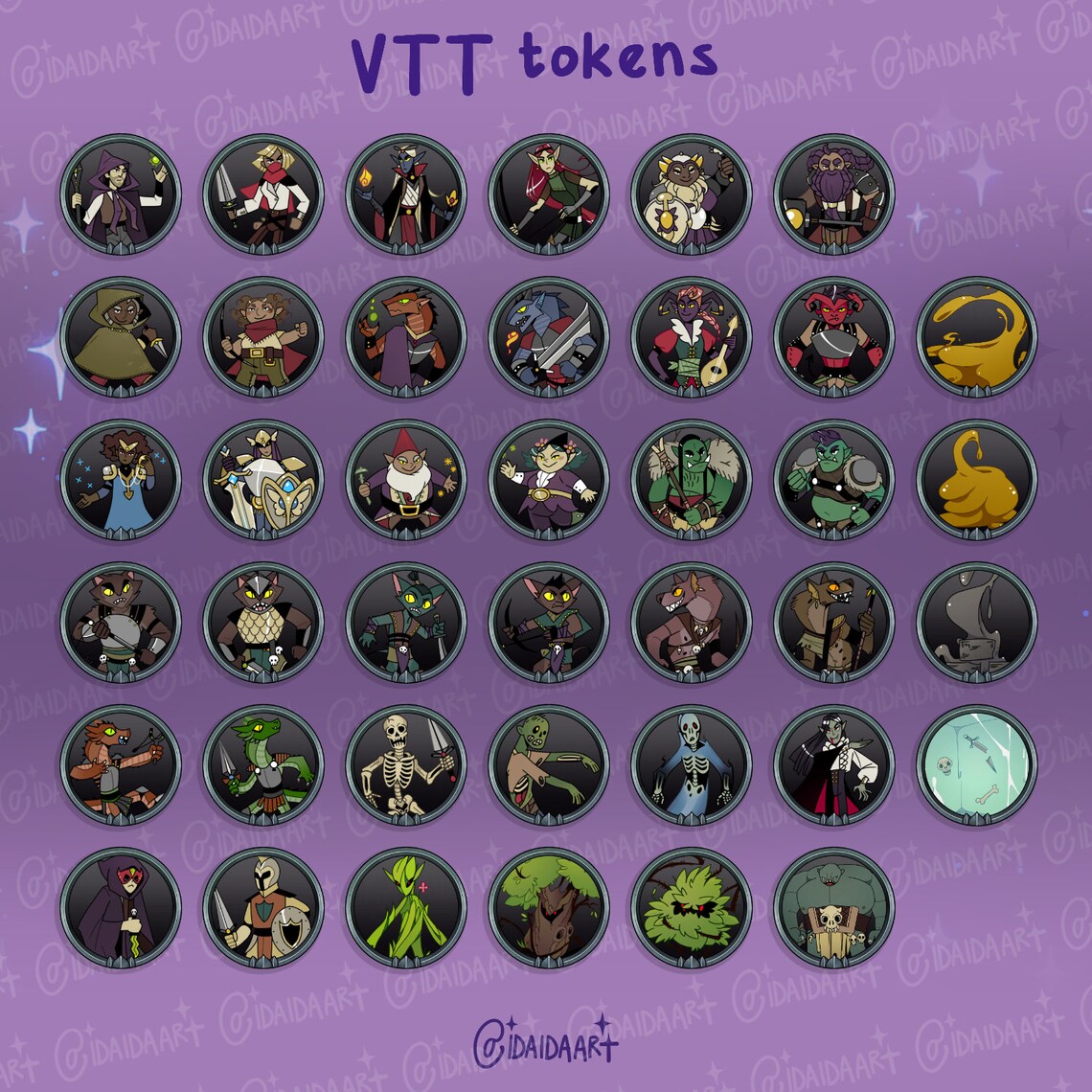 VTT Dnd MINIS, Dungeons and Dragons TOKENS, Digital Ttrpg Miniatures ...