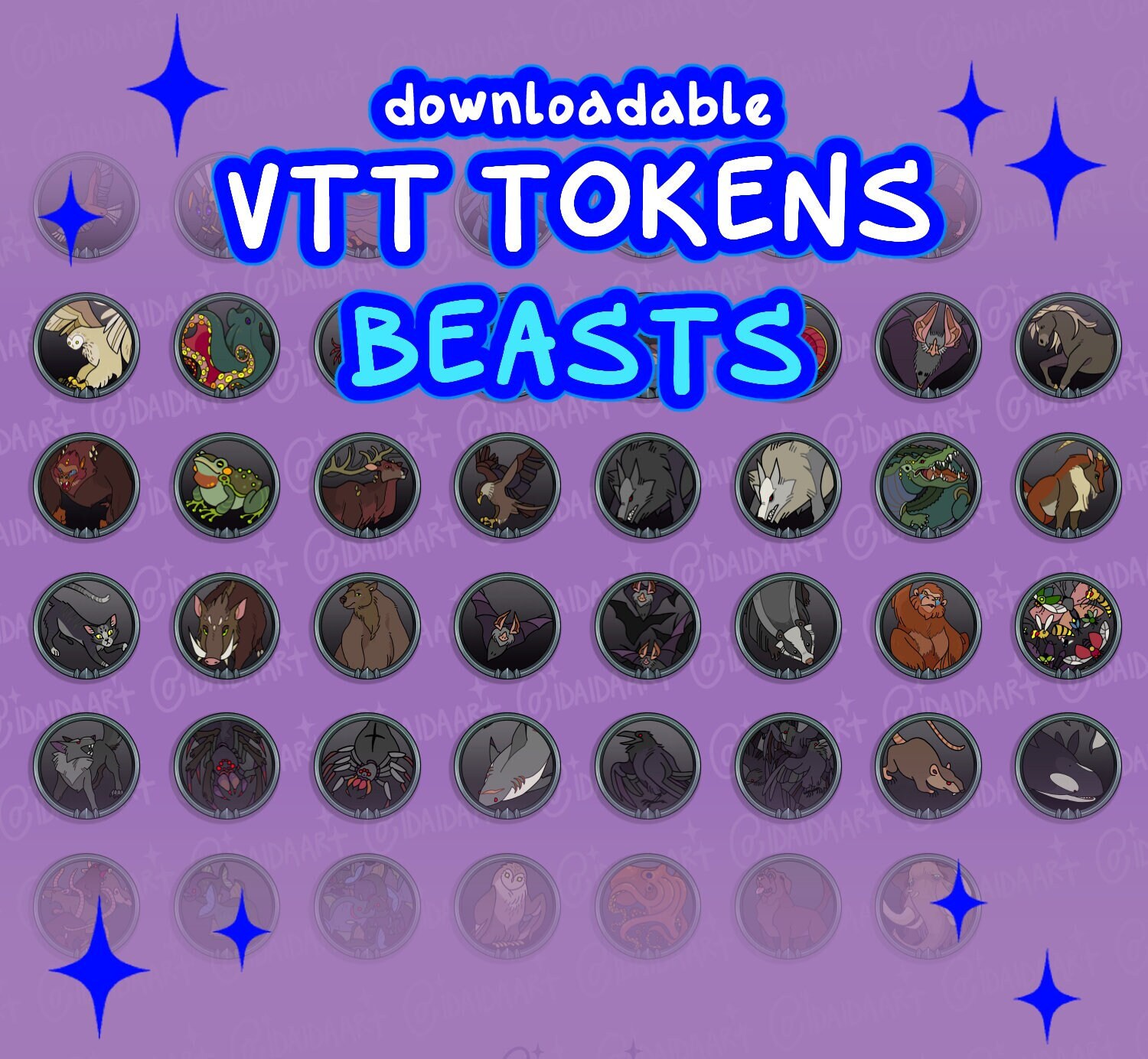 VTT BEAST TOKENS Dungeons and Dragons Minis Digital Ttrpg - Etsy