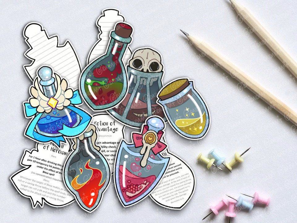 Dnd PRINTABLE POTIONS Dungeons and Dragons Dnd Handout Dnd - Etsy