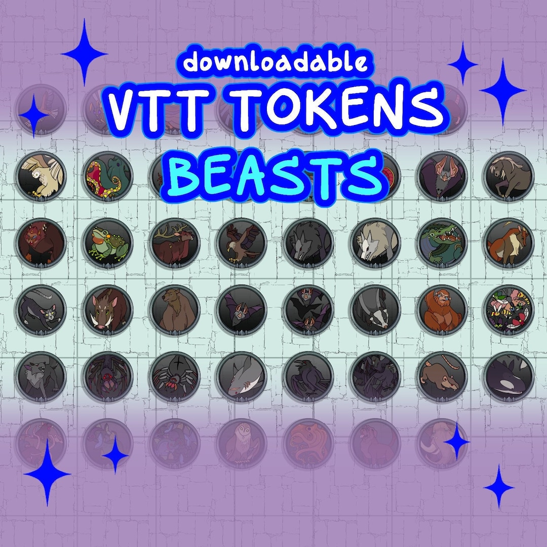 VTT BEAST TOKENS, Dungeons and Dragons Minis, Digital Ttrpg Miniatures ...