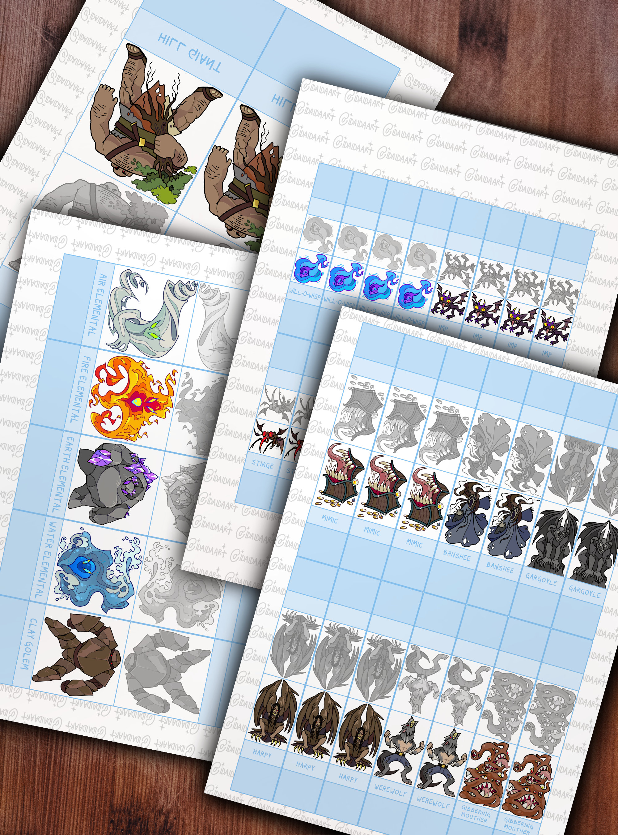 Dnd PRINTABLE MOB MINIATURES, Dnd Minis, Dungeons and Dragons, Ttrpg ...