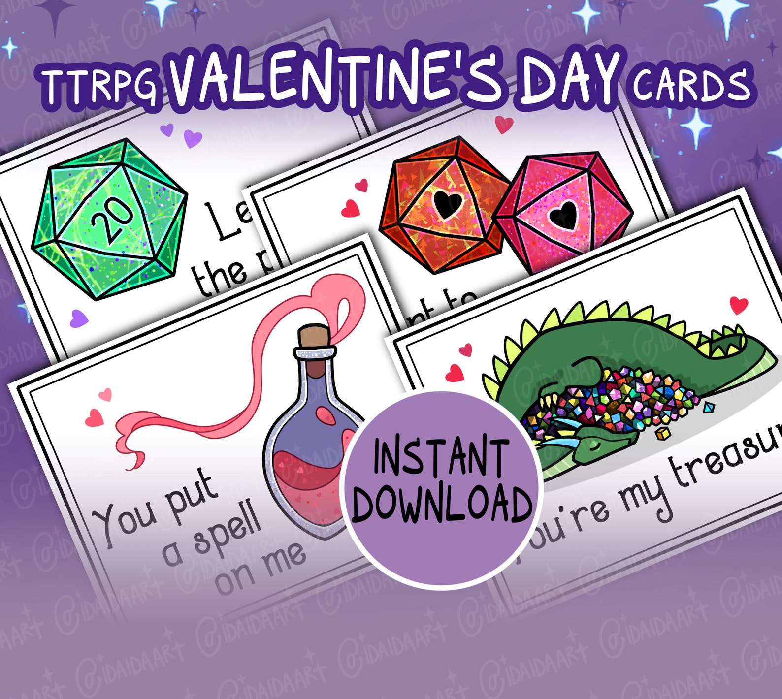 Printable DND Valentines Cards, TTRPG Love Cards, Valentine Gift Ideas ...