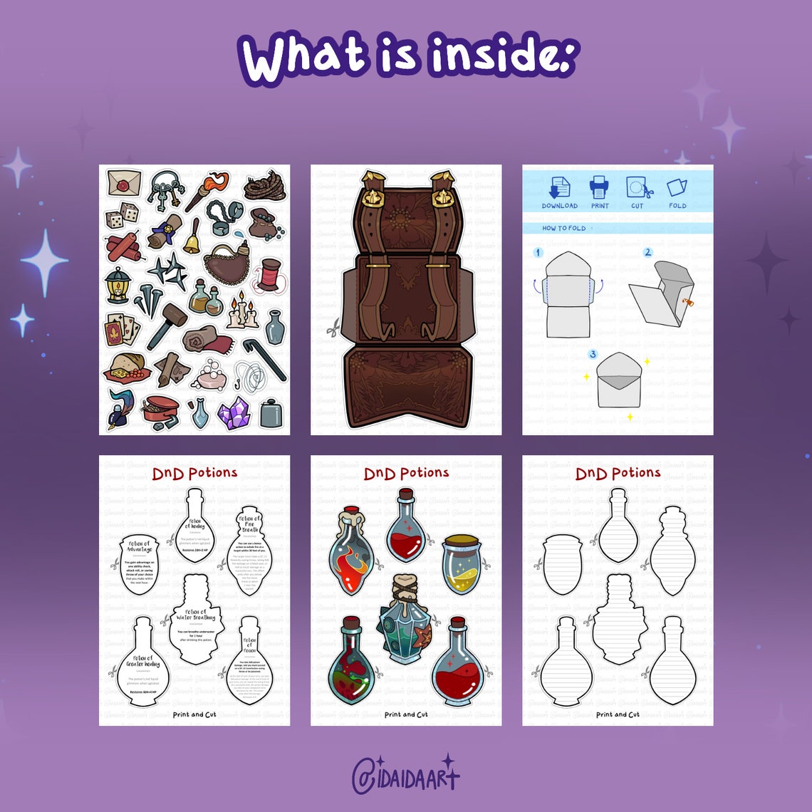 Dnd BAG of HOLDING PACK Dnd Printable Dungeons and Dragons - Etsy