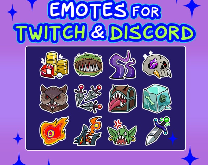 Dnd Twitch EMOTES Bundle, D&D Discord Icons, Dungeons and Dragons ...