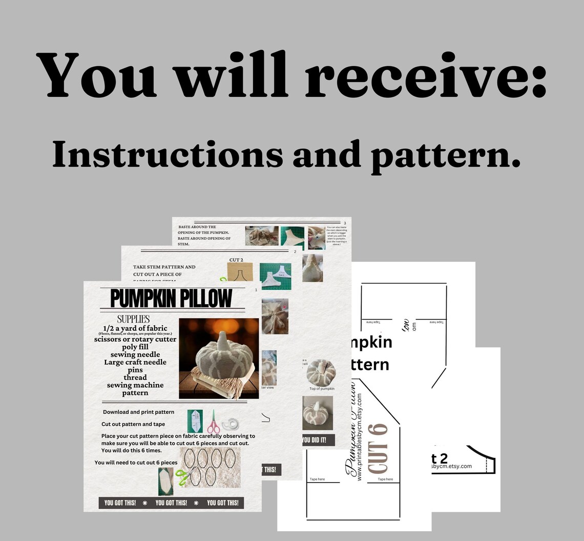 PDF Cozy Pumpkin Pattern Printable Pumpkin Sewing Pattern Digital ...
