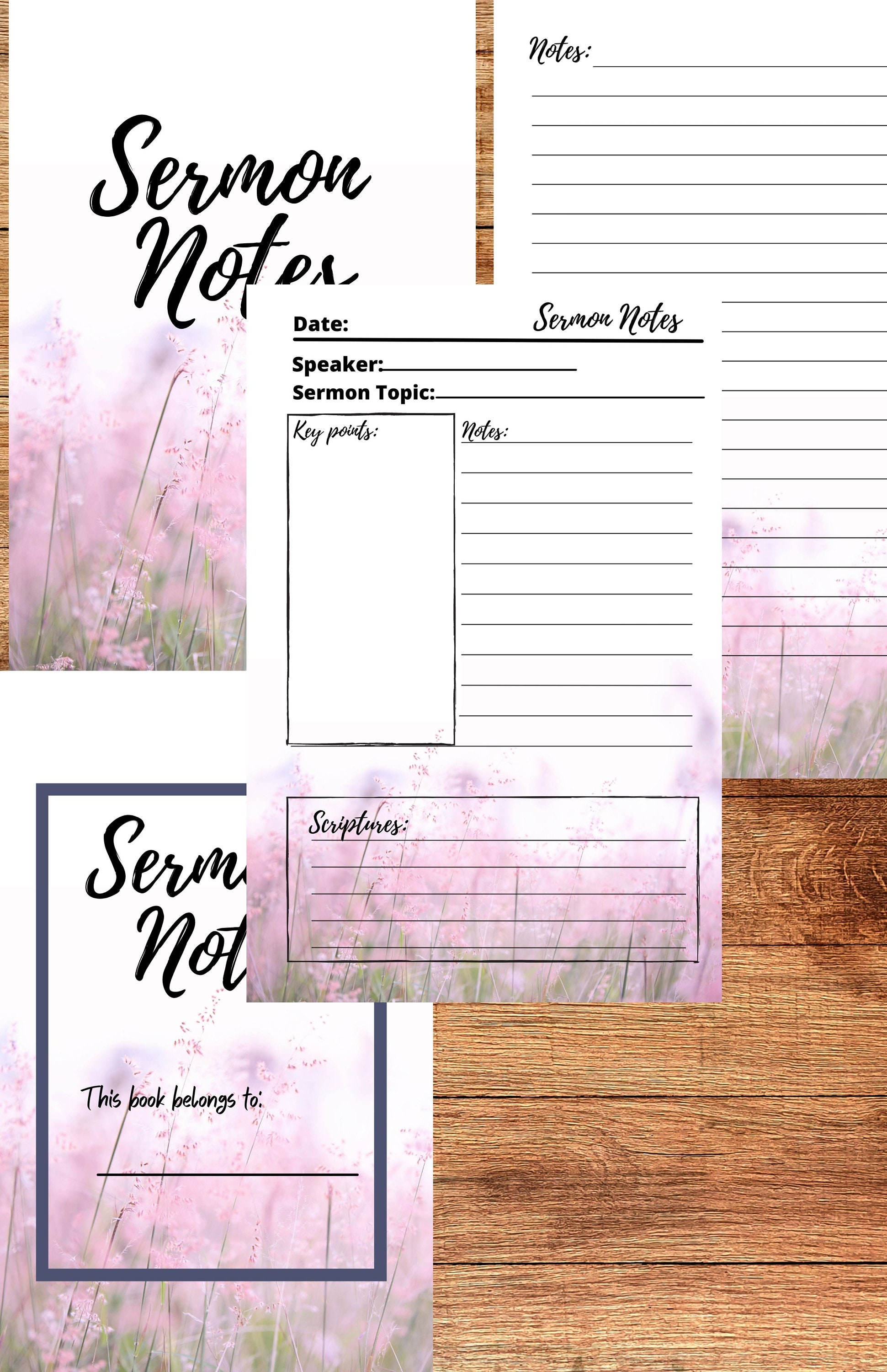 Sermon Journal Planner, Bible Study Journal, Printable Sermon Planner ...