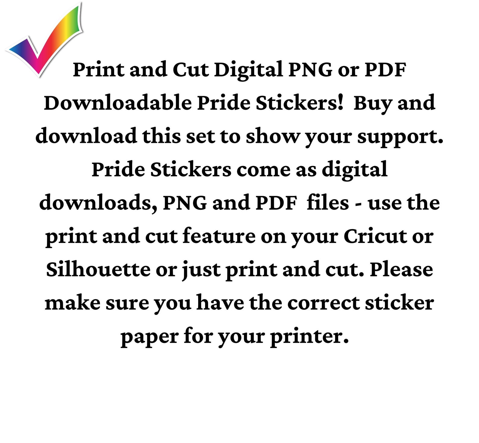 Pride Rainbow Printable Sticker Sheets, LGBTQ Stickers , Printable ...