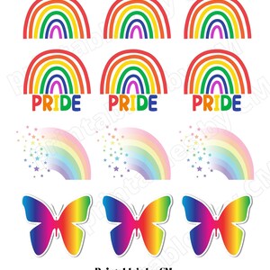 Pride Rainbow Printable Sticker Sheets, LGBTQ Stickers , Printable ...