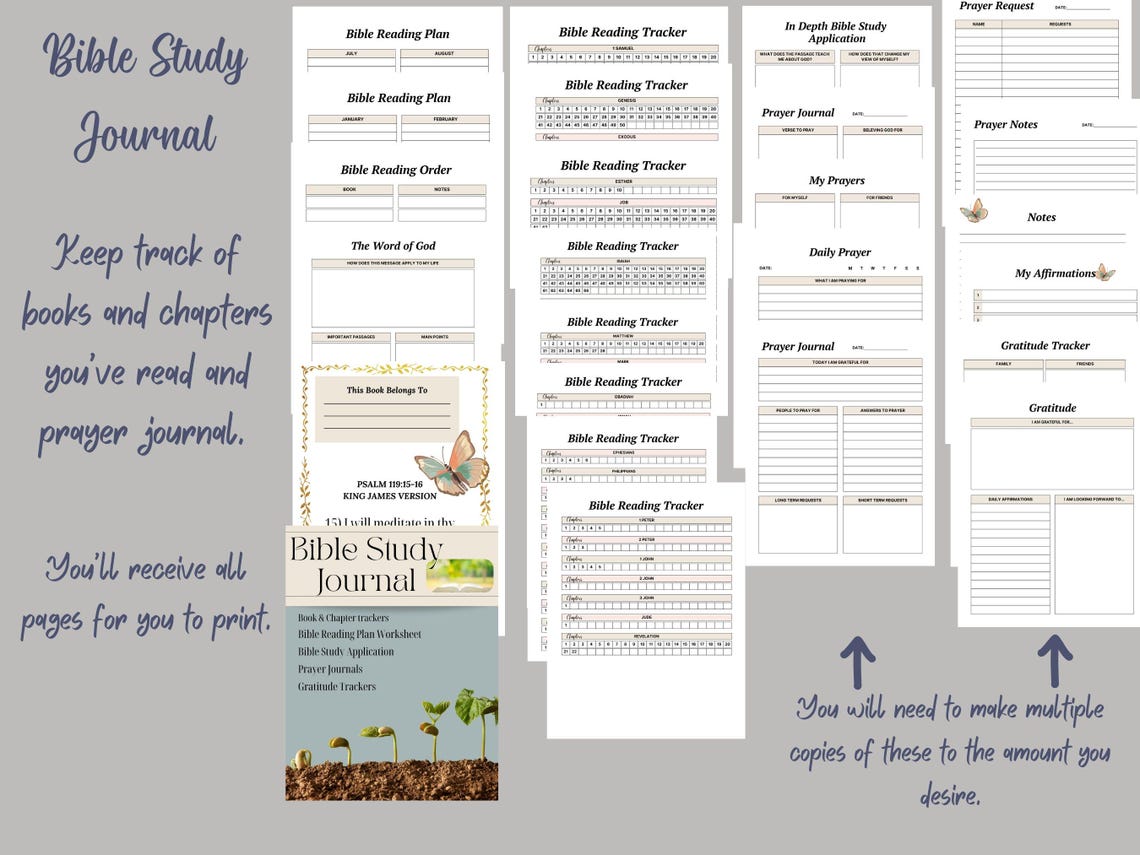 Printable Bible Study Journal Printable Bible Study Guide Bible ...