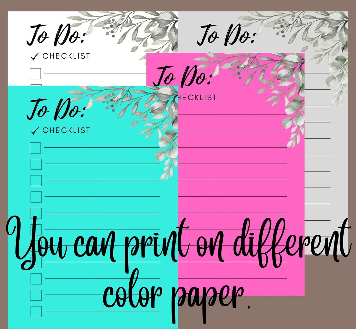 Printable Checklist, A5 to Do Checklist, Planner Inserts, to Do Lists ...