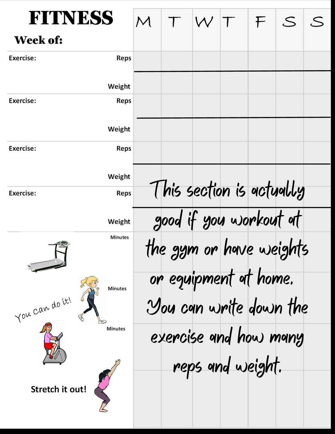 Printable Fitness Planner, Workout Planner, Daily Scheduler, Weekly ...