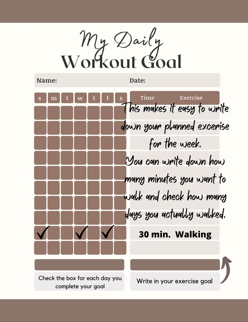 Printable Fitness Planner, Workout Planner, Daily Scheduler, Weekly ...