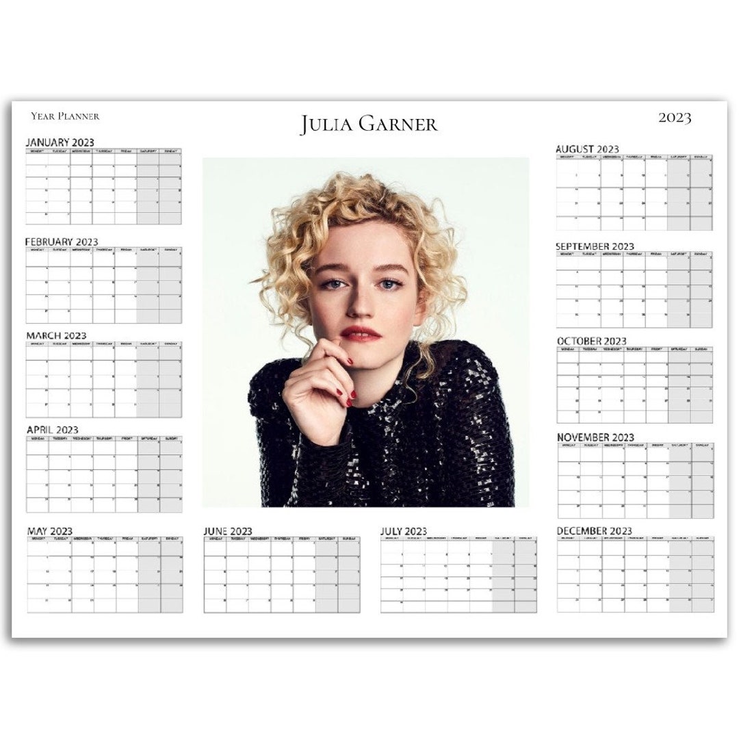 Julia Garner Yearly Planner Calendar 2023/24 Personalised Large Sizes ...