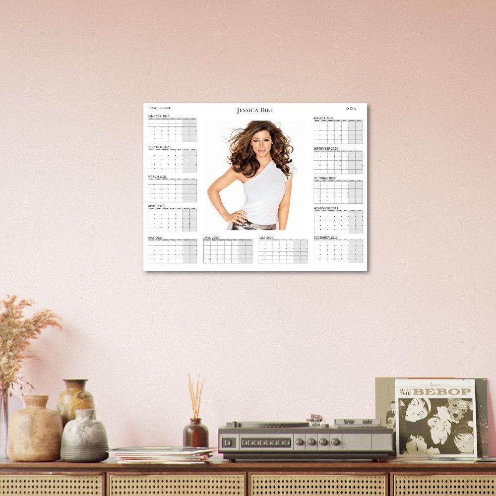 Jessica Biel Yearly Planner Calendar 2023/24 Personalised Large Sizes ...