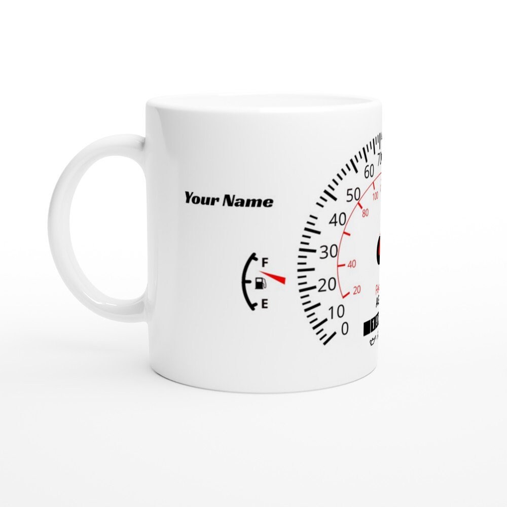 80th Birthday Speedometer Personalised White 11oz Mug - Etsy