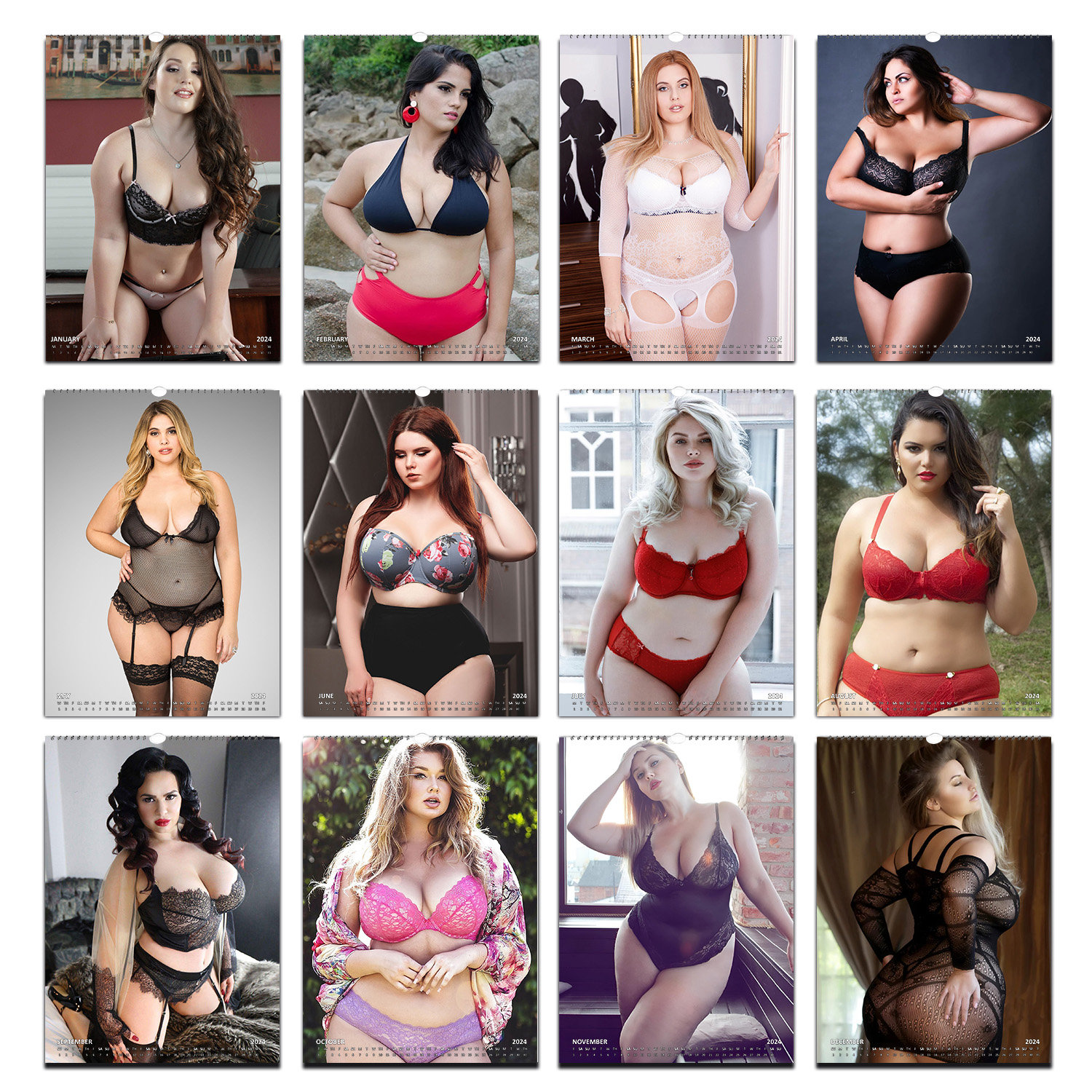 Sexy XL Plus Size Beauties Full Photo 2025/26 Calendar | Choose Start Month & Language ...